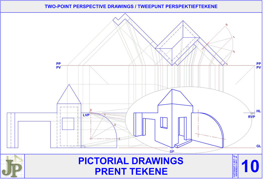 Pictorial Drawings 10 - Two-Point Perspective – JPEGD